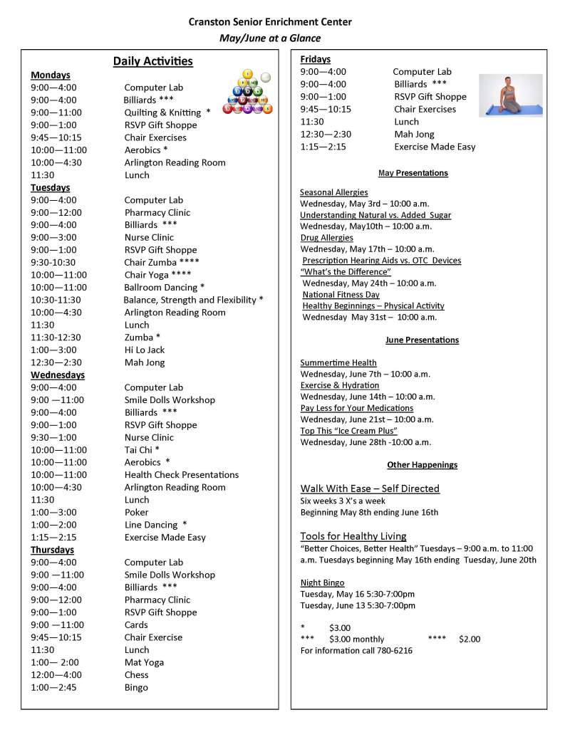 Cranston Department of Senior Services - Cranston Senior Center ...